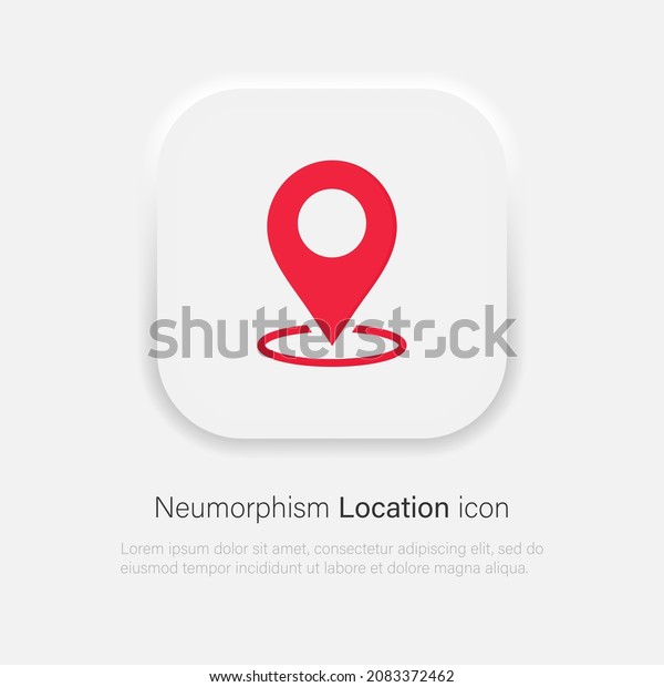 Red Location Symbol Trendy Soft Material Stock Vector (Royalty Free ...