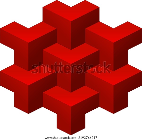 Red Logo Red Icon Hexagonal Illusive Stock Vector (Royalty Free ...