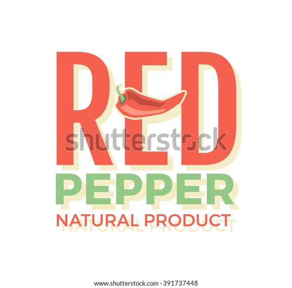 Red Logo Word Red Pepper Natural Stock Vector (Royalty Free) 391737448 ...