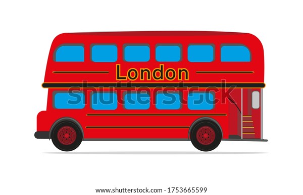 Red London Bus Vector Drawing On Stock Vector (Royalty Free) 1753665599 ...