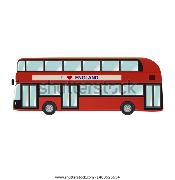 Red London Doubledecker Bus Side View Stock Vector (Royalty Free ...