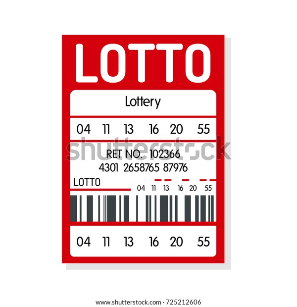 Red Lotto Ticket Barcode Winning Number Stock Vector (Royalty Free ...