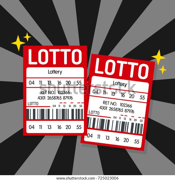 Red Lotto Ticket Lottery Barcode Winning Stock Vector (Royalty Free ...