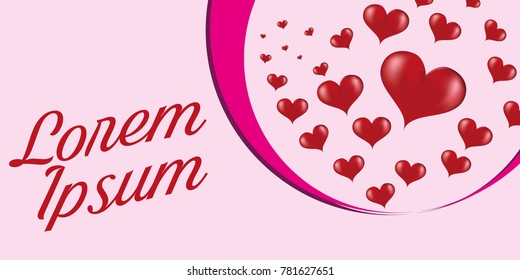 Red Love Background Vector Abstract Template Stock Vector (Royalty Free ...
