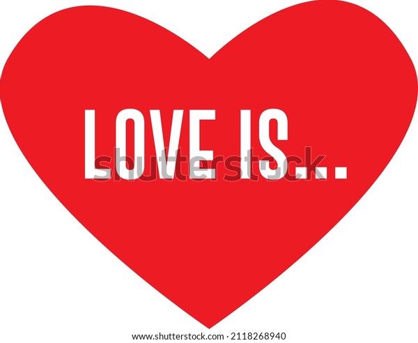 Red Love Heart Vector Illustration Love Stock Vector (Royalty Free ...