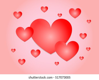 Red Love Pink Background Stock Vector (Royalty Free) 517073005 ...