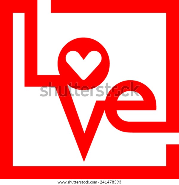 Red Love Sign Connected Letters Stock Vector (Royalty Free) 241478593 ...