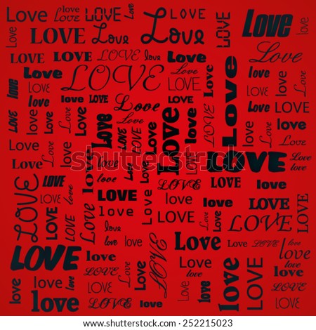 Red Love Text Background Stock Vector (Royalty Free) 252215023 ...