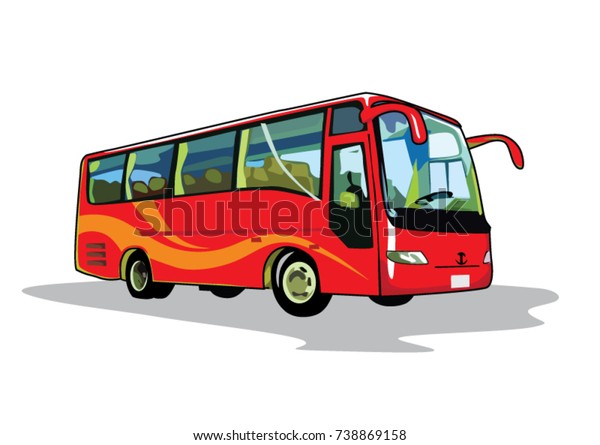 bus rojo de lujo listo para: vector de stock (libre de regalías ...