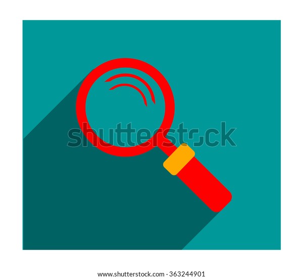 Red Magnifier On Blue Background Stock Vector (Royalty Free) 363244901 ...