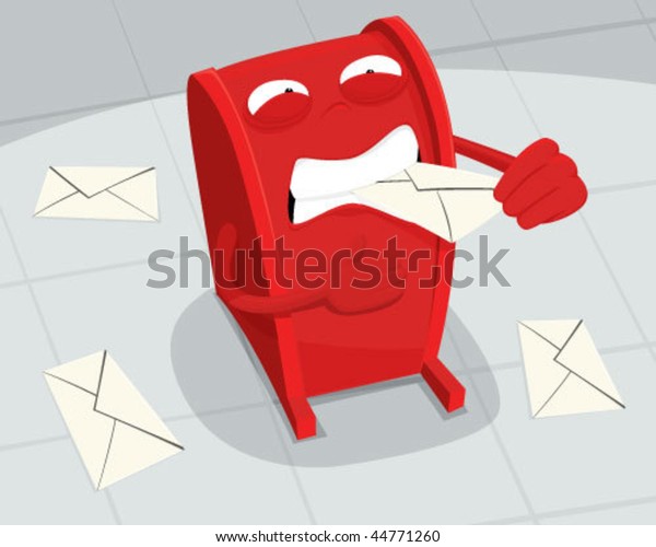 Red Mailbox Eating Letters Stock Vector (Royalty Free) 44771260 ...