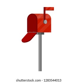 Opened Mailbox Isolated On White Background Stock Illustration ...