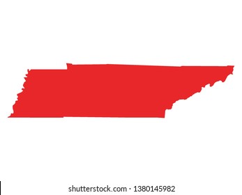 Red Map Us Federal State Tennessee Stock Vector (Royalty Free ...