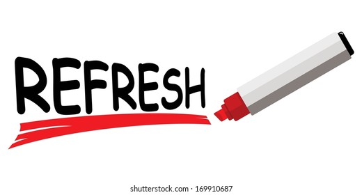 Red Marker Underlining Word Refresh Stock Vector (Royalty Free ...