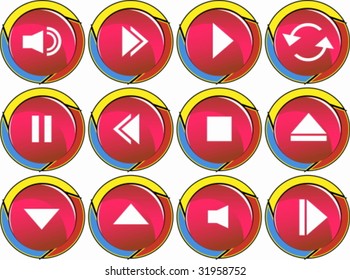 Red Media Icons Stock Vector (Royalty Free) 31958752 | Shutterstock