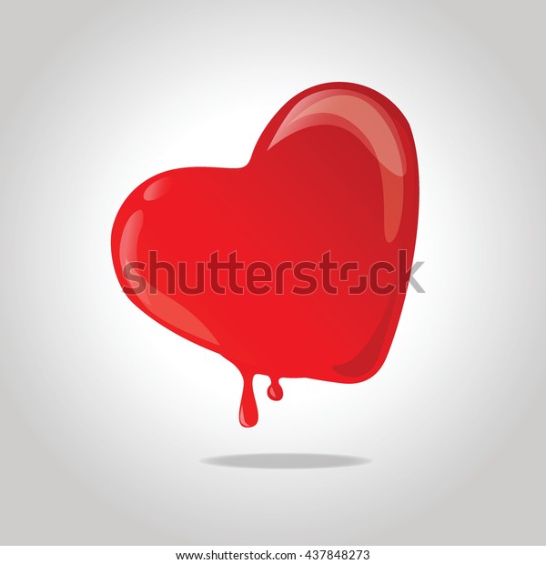 Red Melting Heart Stock Vector (Royalty Free) 437848273 | Shutterstock