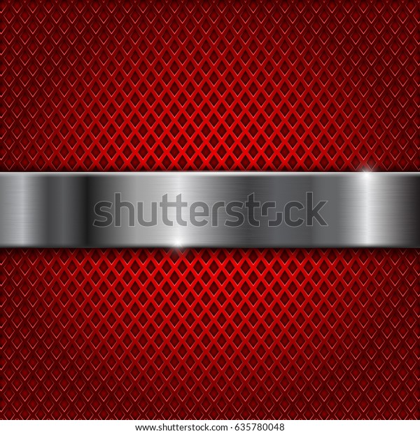 Red Metal Perforated Background Shiny Stainless Stock Vector (Royalty ...