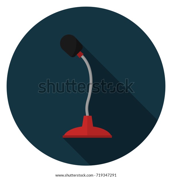 Red Microphone Icon Illustration Flat Style Stock Vector (Royalty Free ...