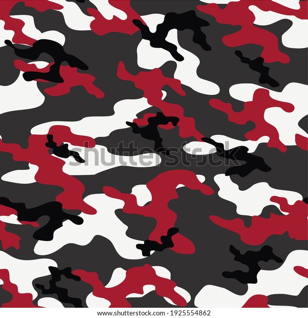 Red Military Camouflage Vector Seamless Pattern Stock Vector (Royalty ...