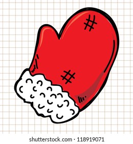 Red Mitten Vector Illustration Stock Vector (Royalty Free) 118919071 ...