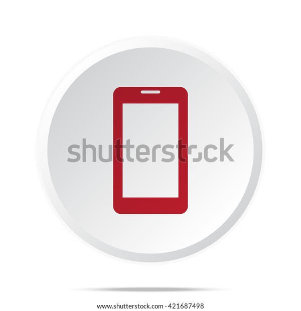 Red Mobile Phone Icon On White Stock Vector (Royalty Free) 421687498 ...