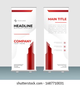 Red Modern Roll Banner Vector Design Stock Vector (Royalty Free) 1687710031