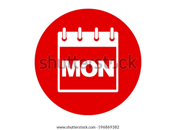 Red Monday Icon Mon Calendar Symbol Stock Vector (Royalty Free ...