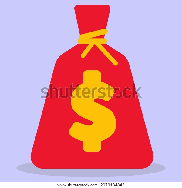 Red Money Bag Flat Vector Icon Stock Vector (Royalty Free) 2079184843 ...