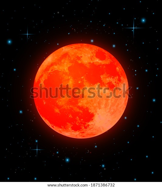 Red Moon Phenomenon Vector Illustration Stock Vector (Royalty Free ...