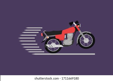 Red Motorcycle Vector Simple Illustration Stock Vector (Royalty Free ...