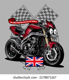 Red Motorcycle Vector Template Blue Design Stock Vector (Royalty Free ...