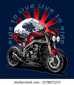 Red Motorcycle Vector Template Blue Design Stock Vector (Royalty Free ...