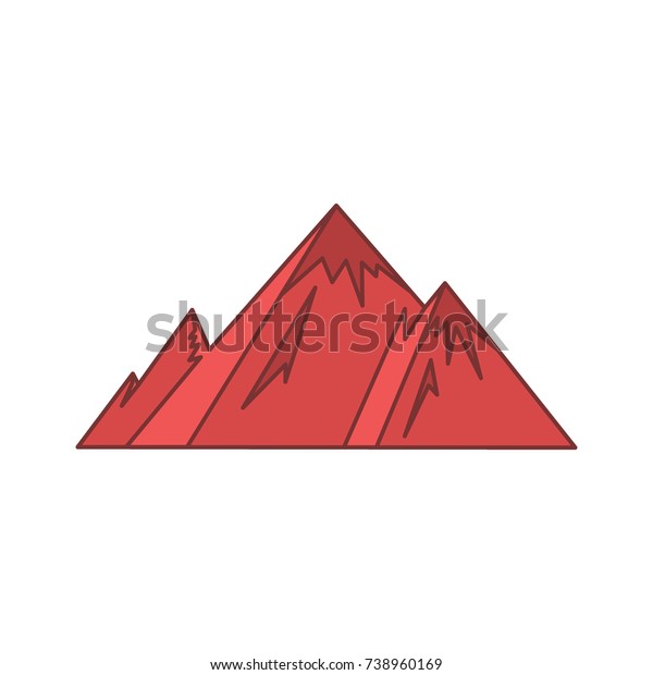 Red Mountain Icon Cartoon Illustration Mountain Stock Vector (Royalty ...