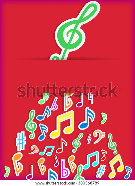 Red Music Note Postervector Stock Vector (Royalty Free) 380368789 ...