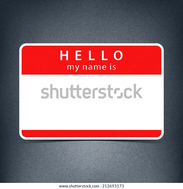 Red Name Tag Blank Sticker Hello: เวกเตอร์สต็อก (ปลอดค่าลิขสิทธิ์ ...
