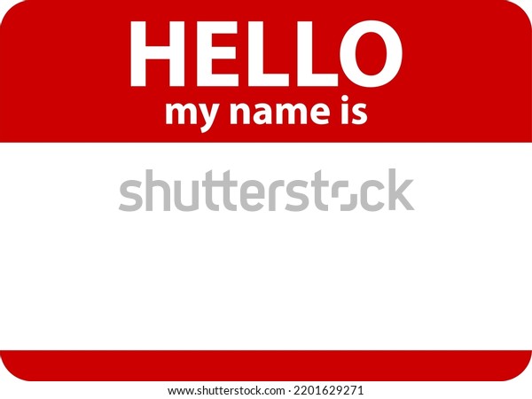Red Name Tag Card Sticker Label Stock Vector (Royalty Free) 2201629271 ...
