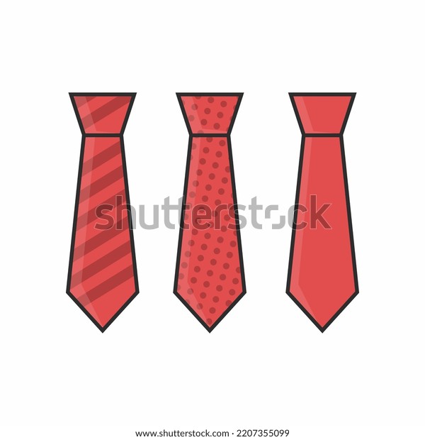 Red Necktie Cartoon Clipart Vector Set Stock Vector (Royalty Free ...