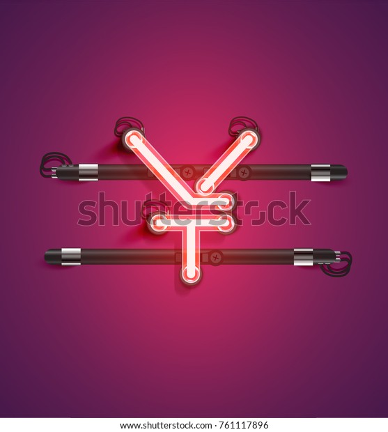 Red Neon Character On Purple Background Stock Vector (Royalty Free ...