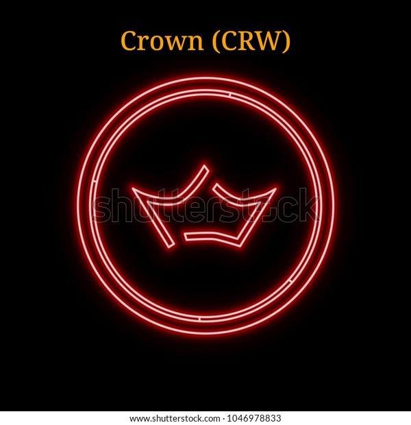 Red Neon Crown Crw Cryptocurrency Symbol Stock Vector (Royalty Free ...
