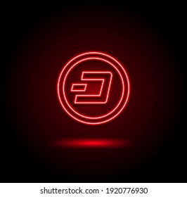 Red Neon Dash Dash Cryptocurrency Symbol: เวกเตอร์สต็อก (ปลอดค่า ...