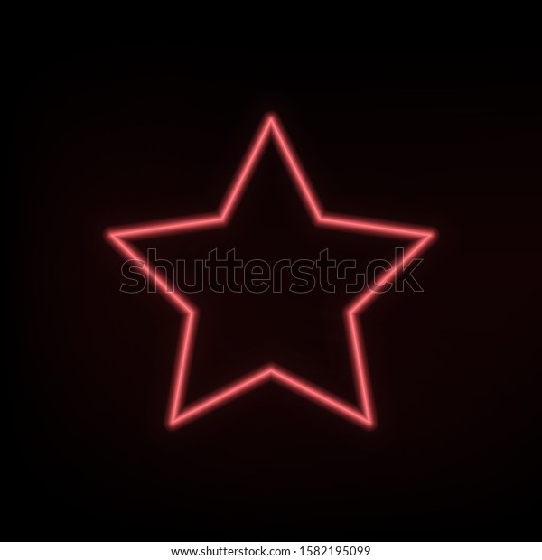 Red Neon Star On Black Background Stock Vector (Royalty Free ...