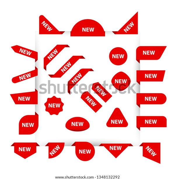 Red New Stickers New Collection Vector Stock Vector (Royalty Free ...