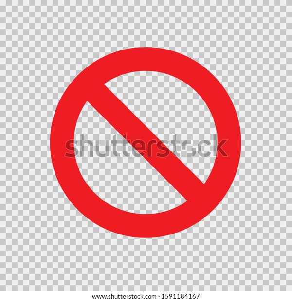 Red No Sign Isolated On Transparent Stock Vector (Royalty Free ...