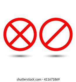 Red Not Allowed Sign Red Prohibited Stock Vector (Royalty Free ...