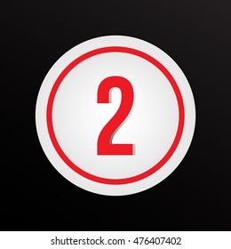 Red Number 2 Circle White Paper: vector de stock (libre de regalías ...