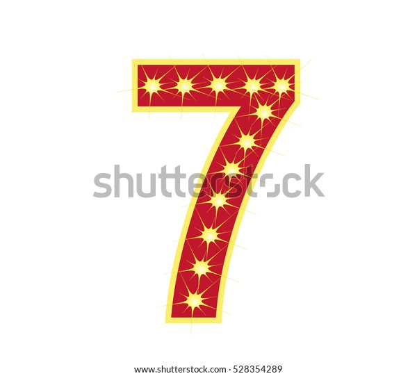 Red Number 7 Seven Yellow Star Stock Vector (Royalty Free) 528354289 ...