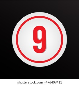 Similar Images, Stock Photos & Vectors of The White number "9" in a ...