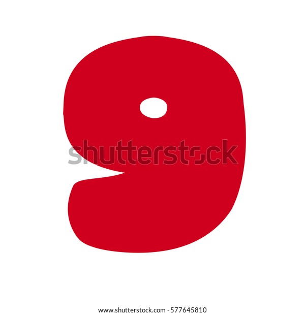 Red Number Nine Stock Vector (Royalty Free) 577645810