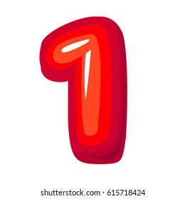 Red Number One Stock Vector (royalty Free) 615718424 | Shutterstock