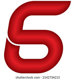 Red Number Six Vector Illustration Number Stock Vector (Royalty Free ...